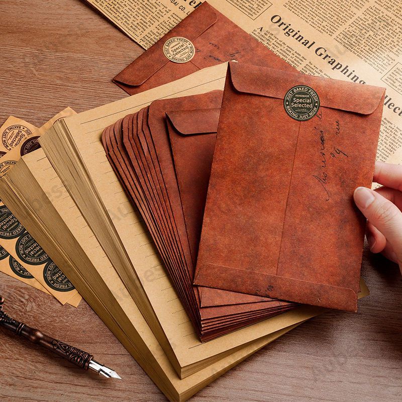 10Pcs Old Style Vintage Paper Envelope Strong Toughness Brown Kraft ...