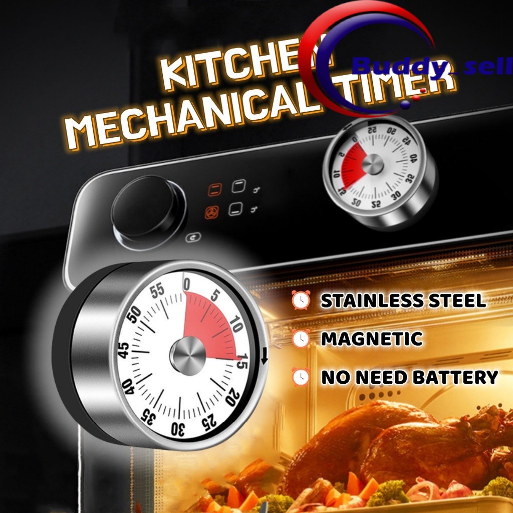 Stainless Steel Kitchen Magnetic Mechanical Timer Visual Timers 60 ...