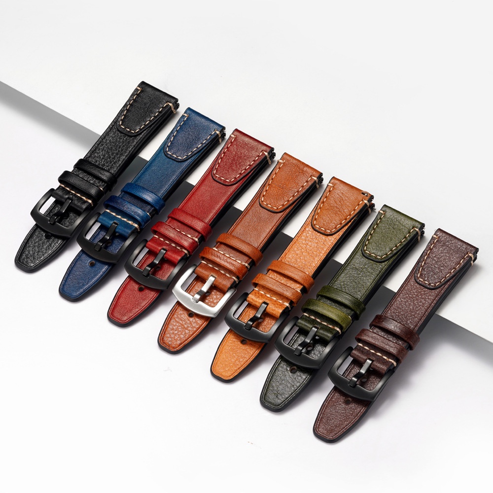 Vintage Genuine Leather Watch Strap Band 20mm 22mm Vegetable Tanning ...