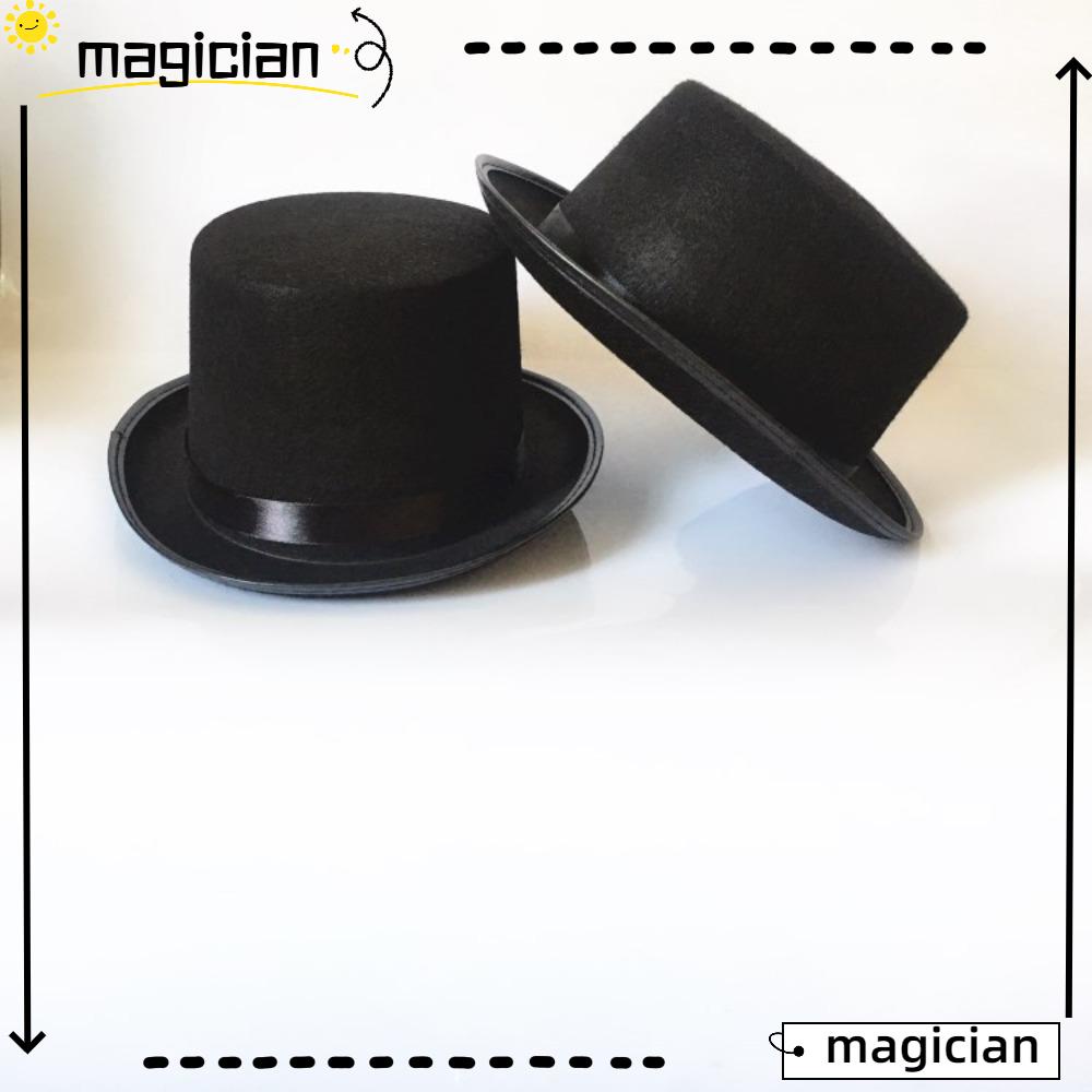 MAG Black Top Hat, Fabric Costume Accessory Magician Hat, Fashion ...