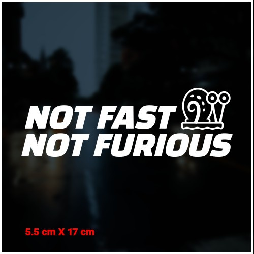 "Not Fast, Not Furious" die-cut vinyl sticker. For car bumpers and ...