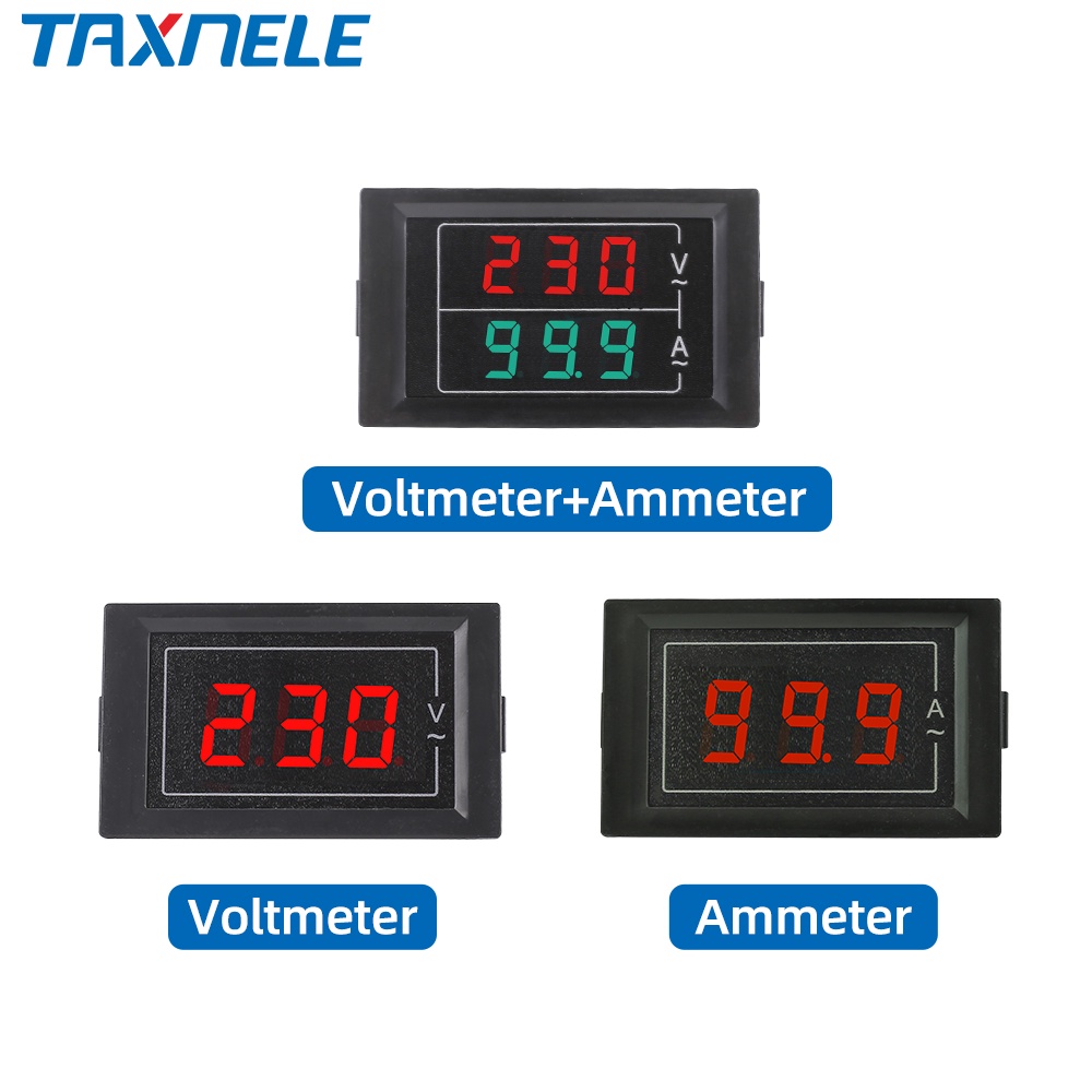 AC LED Digital Voltmeter Ammeter 60-500V 220V 380V 0-100A DL85 Dual Display Voltage Current ...