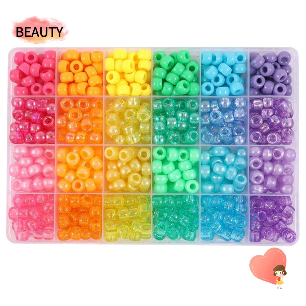 BEAUTY 720 PCS Kandi Beads Bracelet Making Kit, Plastic 6*9mm Rainbow ...