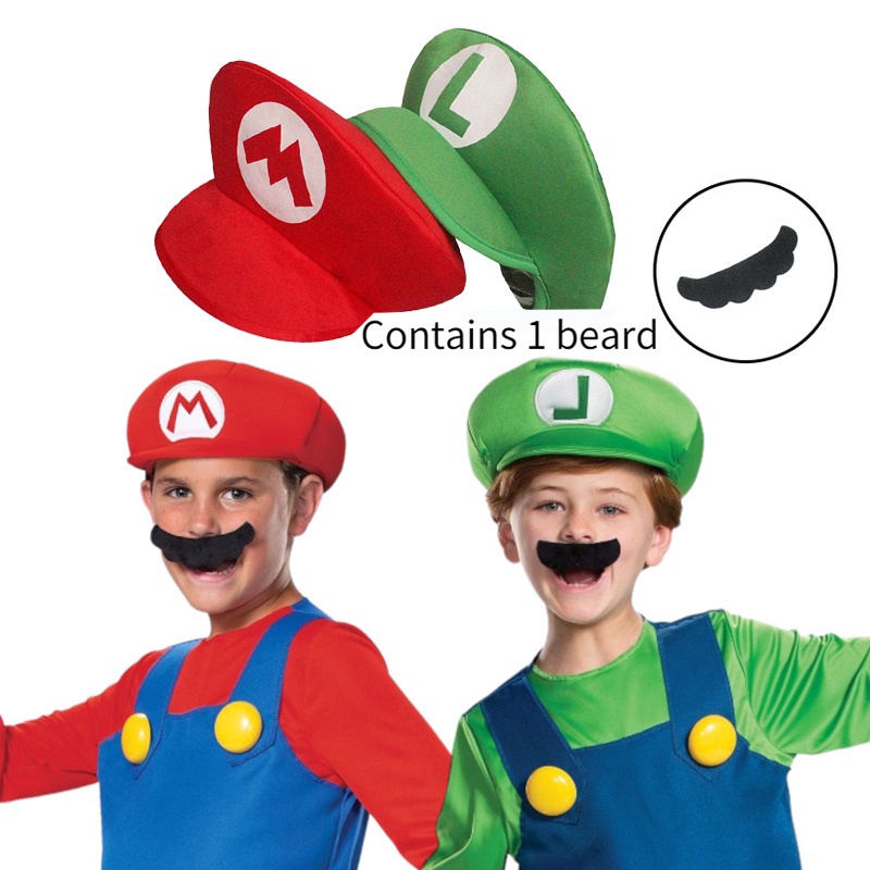 Super Mario Bros Mario Hats Octagonal Cap Cosplay Hat Costume Luigi ...