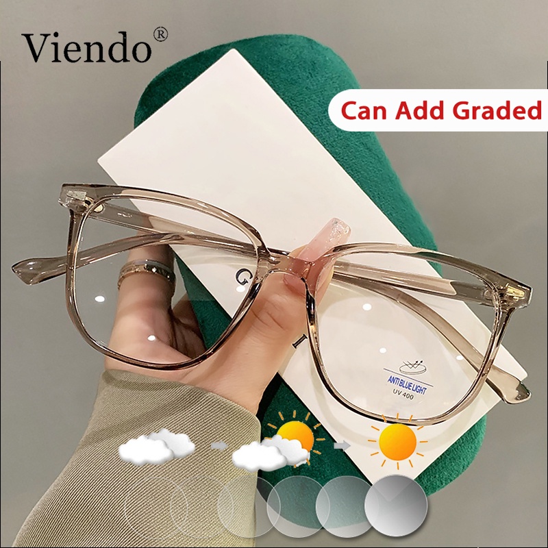 VIENDO Photochromic Anti Radiation Eye Graded Glasses For Women Men ...