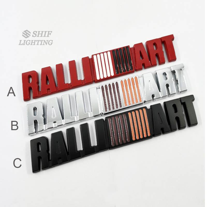 New upgrade 1 x Metal RALLIART Logo Car Auto Decorative Side Rear Trunk ...