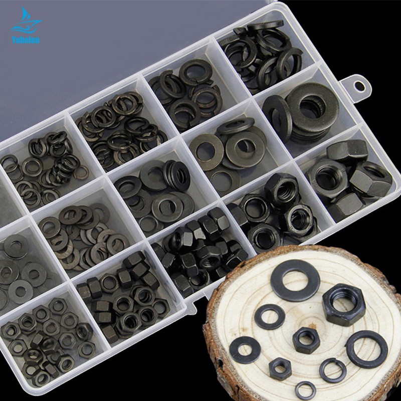 231 Pcs Metric Thread M4 M5 M6 M8 M10 Black Grade 8 Carbon Steel Hex ...