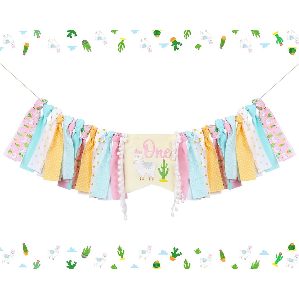 JOYMEMO Llama First Birthday Decoration High Chair Banner First ...