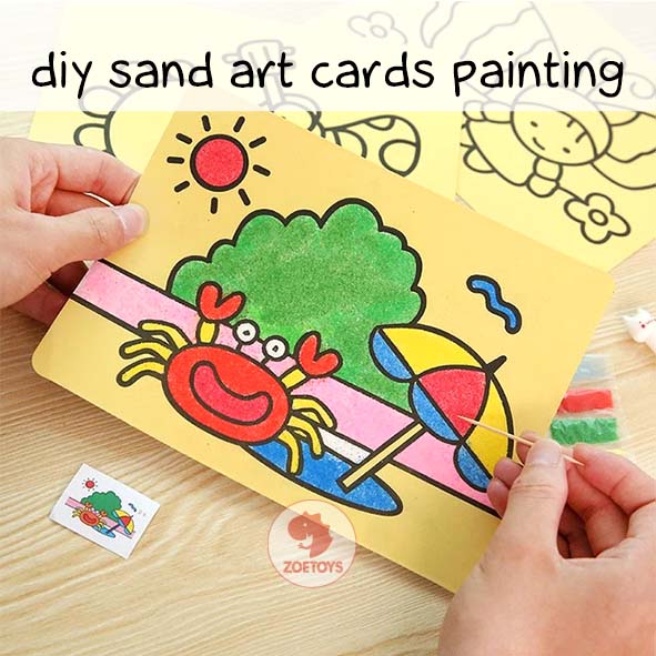 Zoetoys DIY Sand Art Cards Painting | Painting Sand Drawing Crafts ...