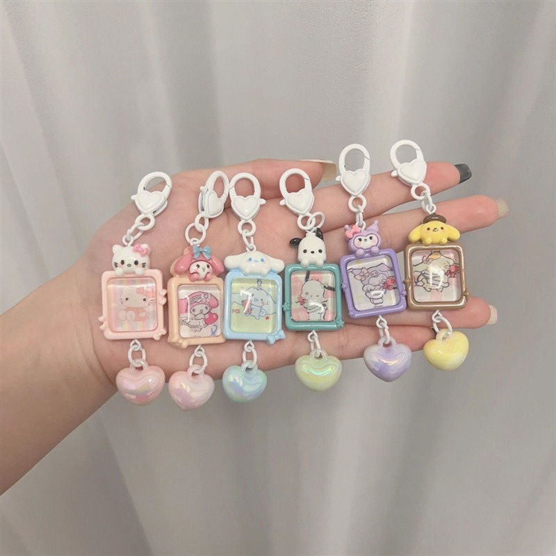 Cute Line Sanrio Keychain Hello Kitty Mymelody Sweet Girl Heart ...