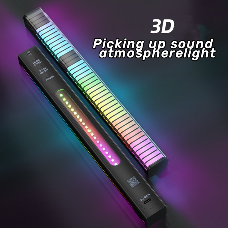 3d RGB Pickup Light Voice Control Music Rhythm Light Computer Car APP ...