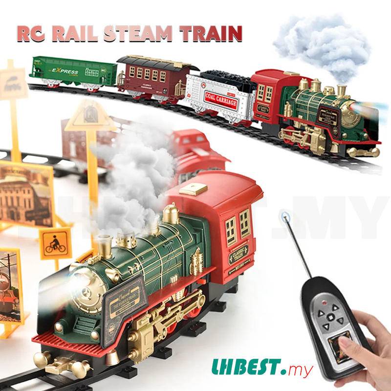Remote Control Electric Classical Steam Train Set Vehicles Christmas ...