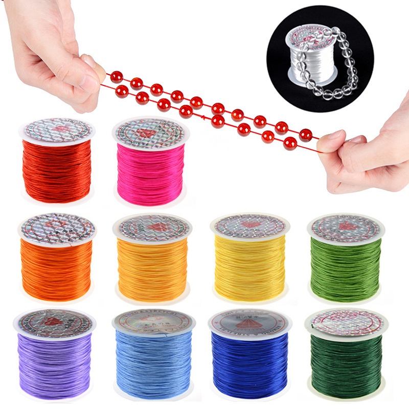 10 yards/roll 0.8mm Strong Elastic Crystal Beaded String String for ...