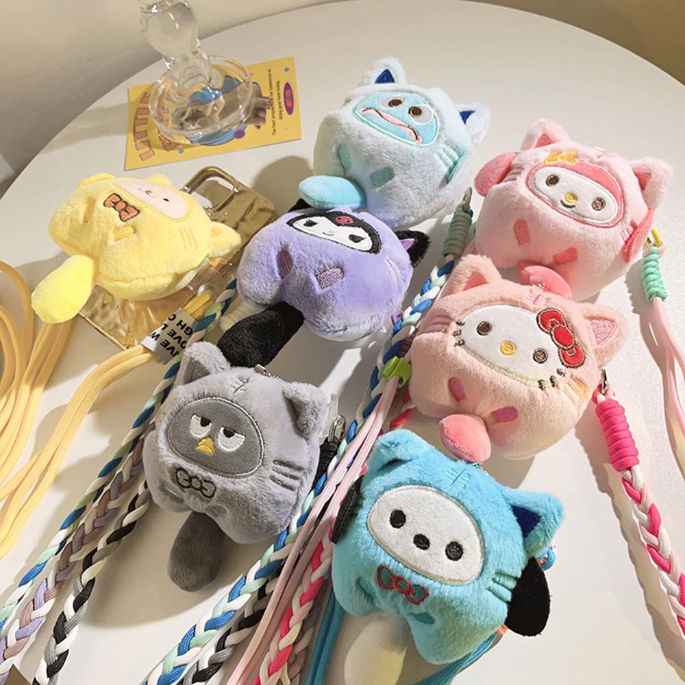 Sanrio Kuromi Plush Doll Mobile Phone Back Clip Strap Crossbody Lanyard ...