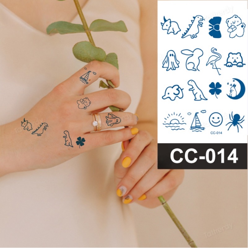 Lasts 15 Days Waterproof Temporary Tattoo Blue Ink Juice Tattoo Sticker ...