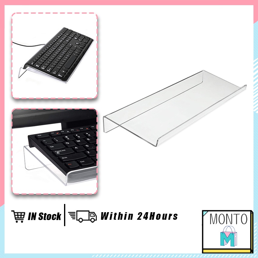 Ergonomic Design Computer Keyboard Tilted Holder Acrylic Stand ...