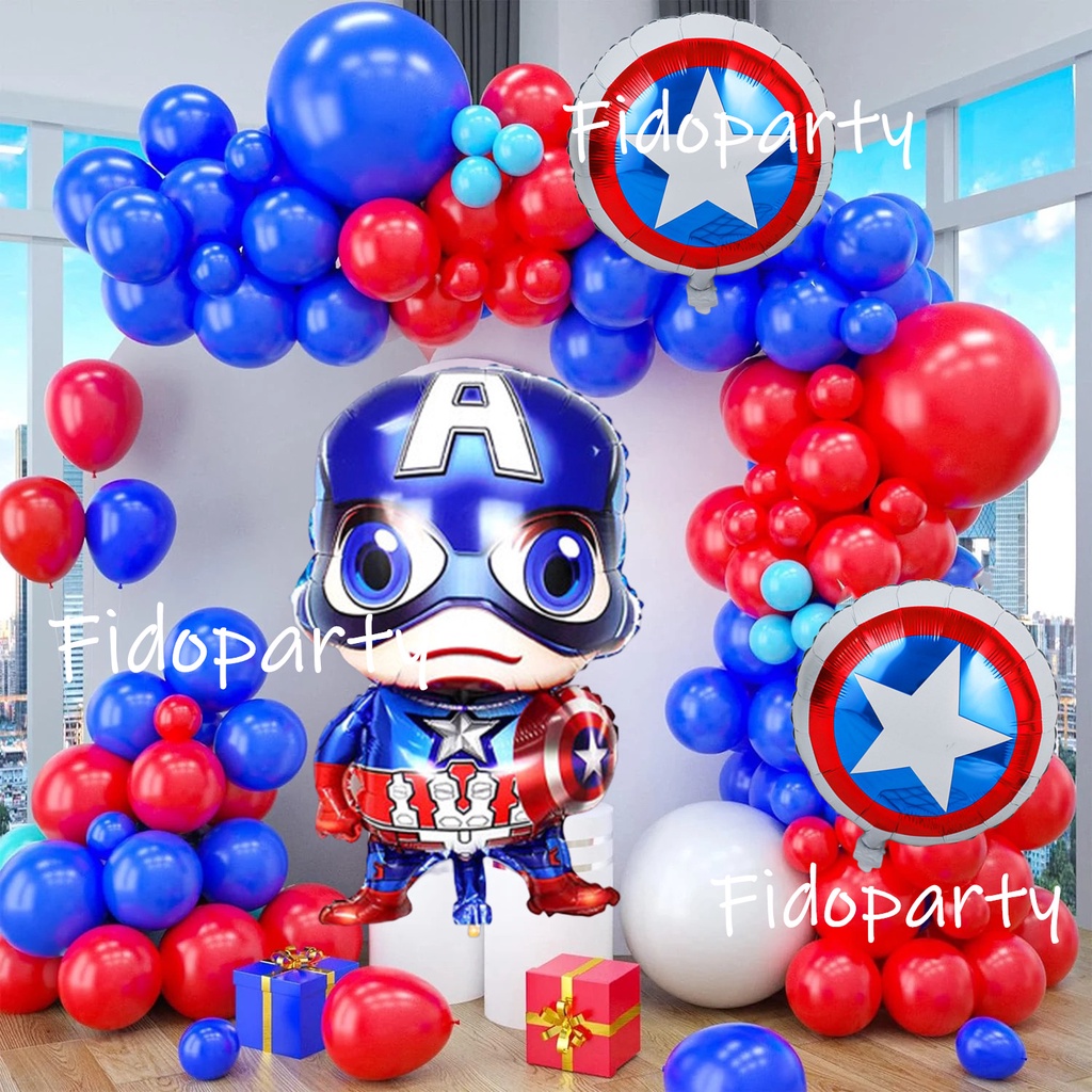 Captain America Red And Blue Balloon Chain Set 32inch Blue Number ...