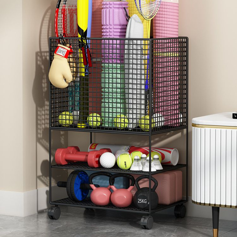 Storage Basket Movable Storage Cabinet Fitness Equipment Sports ...