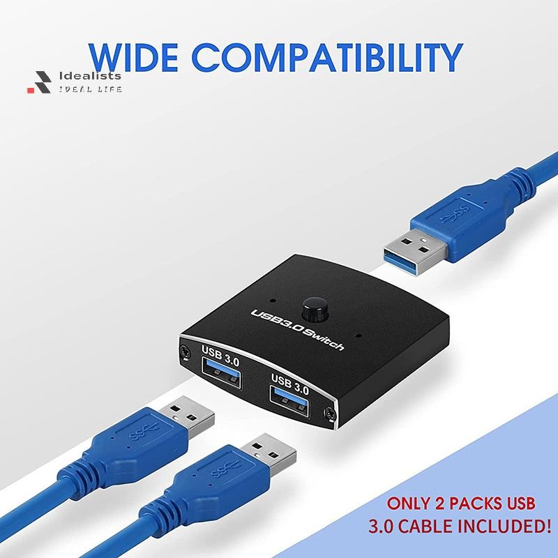Idealist 1Pc USB 3.0 Switch Selector Switch 5Gbps 2 In 1 Out USB Switch ...