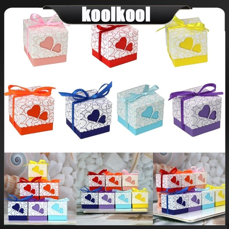kool 50Pack Paper Candy Boxes Mini Wedding Boxes Love Heart Party Treat ...