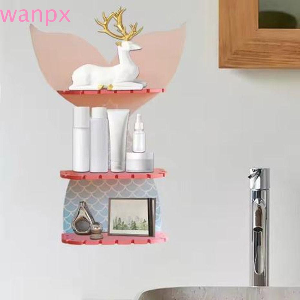 WANPX Mermaid Tail Floating Wall Shelf, Wooden Colorful 3 Tier Mermaid ...