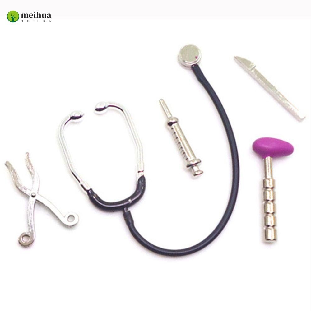MEIHUA Dollhouse Stethoscope Set, Alloy Doctor Nurse Miniature Medical ...