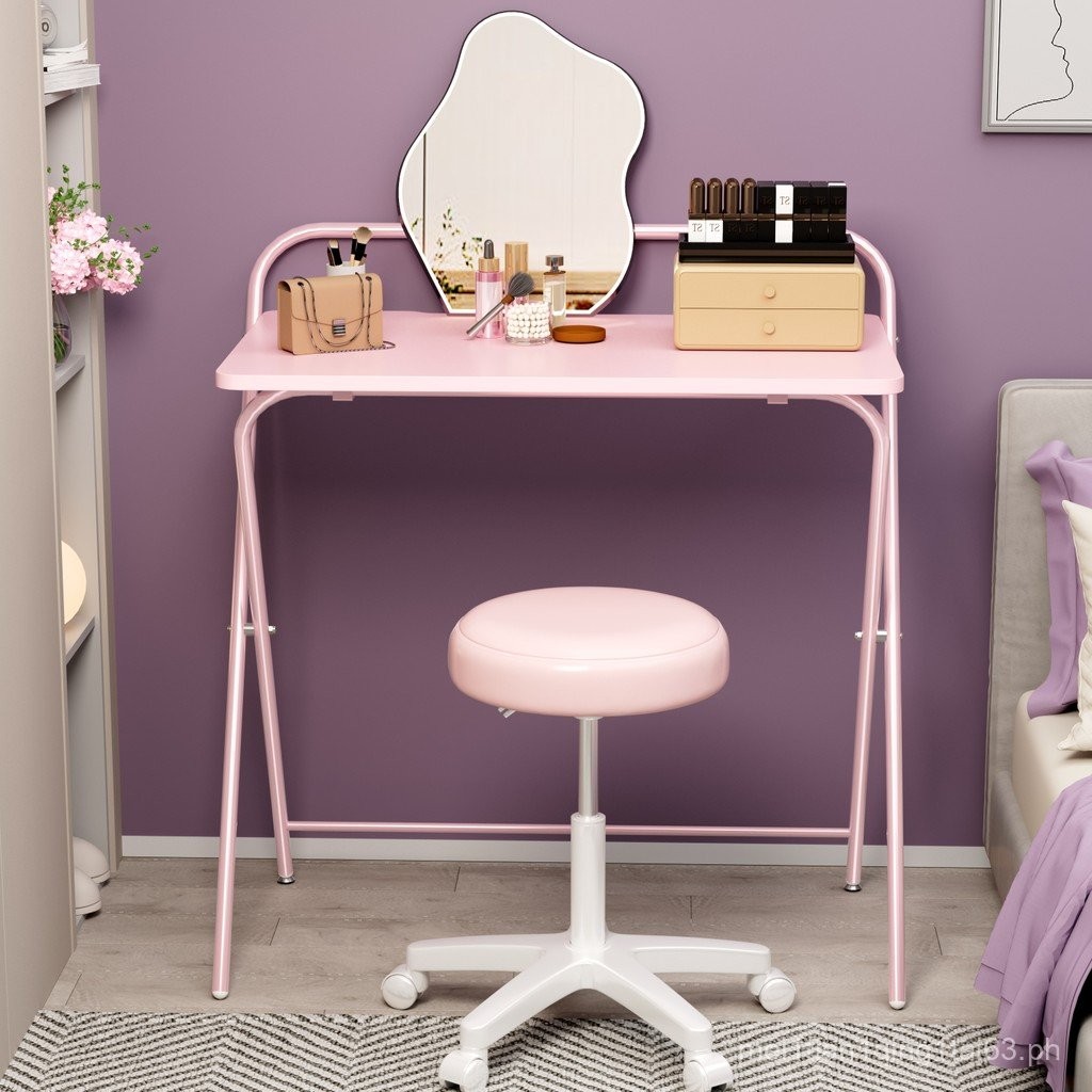 2025New Folding Table Makeup Desk Small Apartment 2-in-1 Dressing Table ...