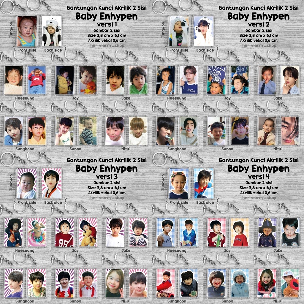 GANTUNGAN Acrylic Keychain BABY ENHYPEN CHILDHOOD ENHA - KPOP ...