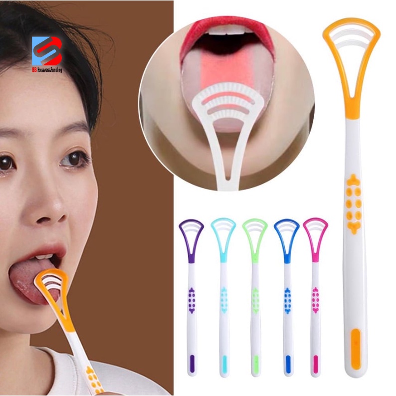 1pc Tongue Cleaner Plastic Scraper Pastel Color Oral Mouth Hygiene ...