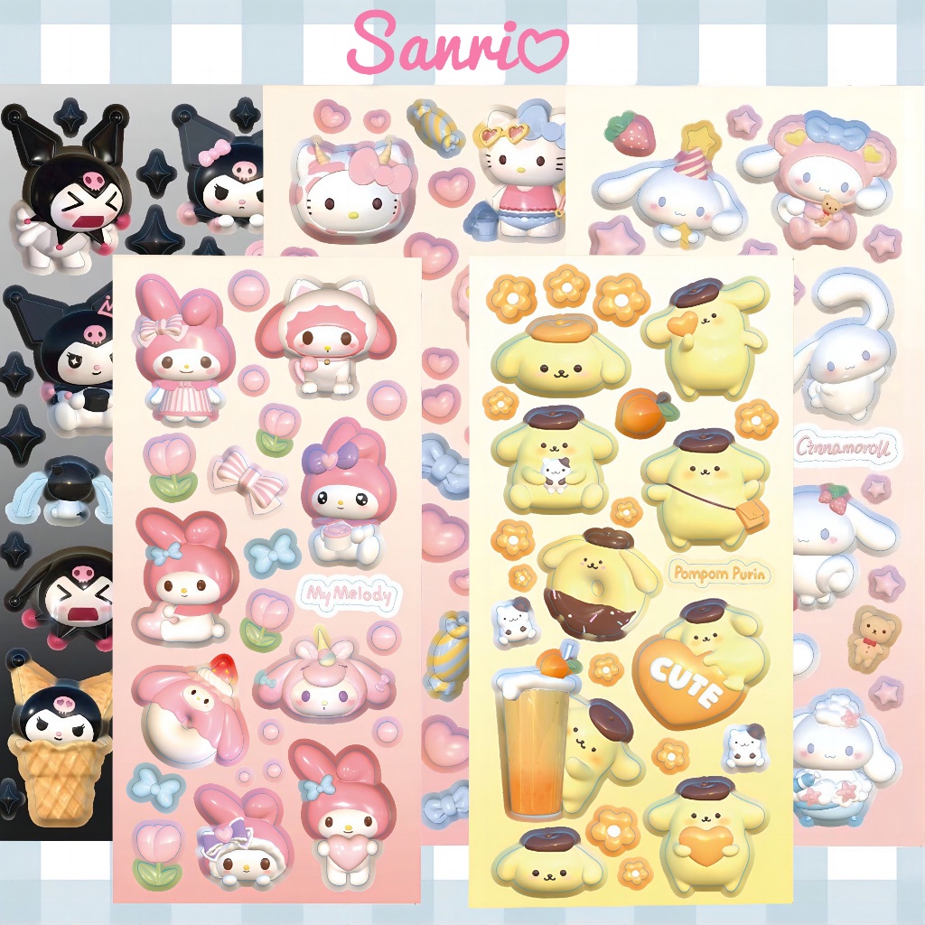 ⚡SPOT⚡Sanrio 3D Cartoon Cartoon Sticker, Cute Sanrio Sticker Sticker ...
