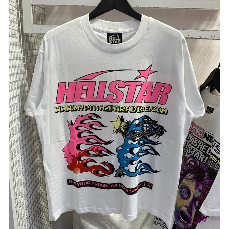 High Street Oversized T-shirt Hellstar New Fashion Hell Star Print Casual Loose Short Sleeve T ...