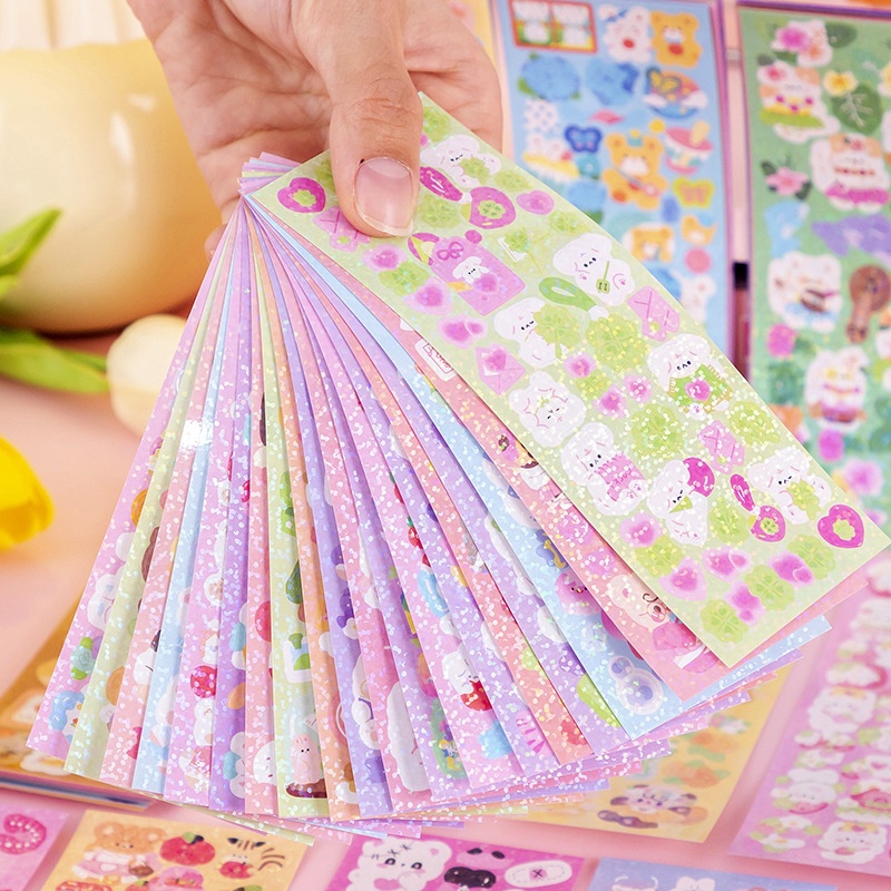 Cute Cartoon Shiny Sticker Creative Student Ancient Card Handle Sticker ...