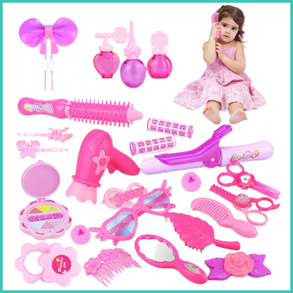Kids Hair Salon Playset 25/32Pcs Girls Beauty Salon Set with Portable ...