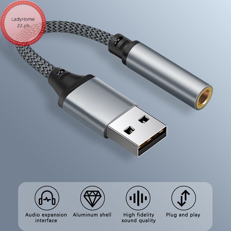 LadyHome22 USB External Sound Card 3.5mm Jack Female Audio Adapter ...