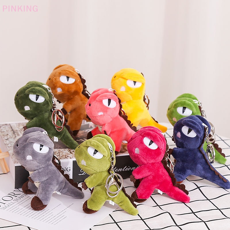 PINKING Mini Dinosaur Pendant Keychains Cute Animal Plush Stuffed Toy ...