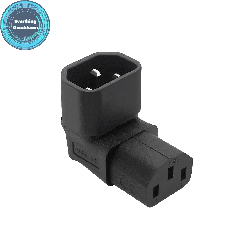 EVERTHING 10A 3Pin IEC Connector Down UP 90 Angled IEC 320 C14 Male To ...