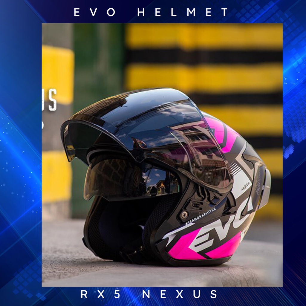 EVO HELMET rx5 nexus halfface dual visor | Shopee Philippines