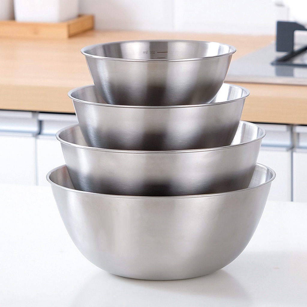 304 Stainless Steel Bowls Set Salad Mixing Bowl Kitchen Food Container ...
