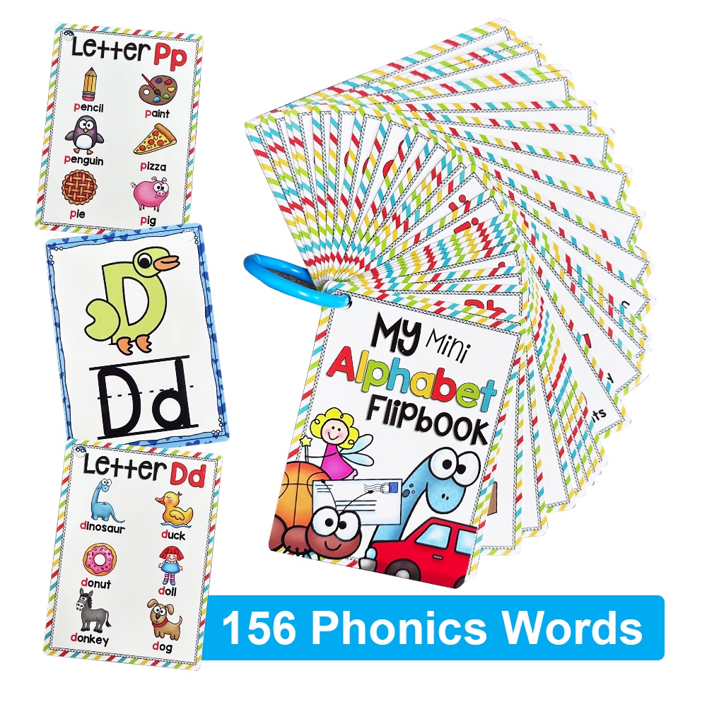 Alphabet 26 Letters Words English Cards Early Development Educational ...