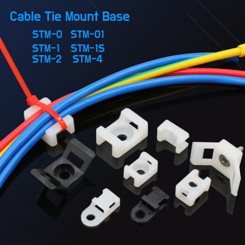 STM Series Cable Tie Saddle Type Installation Plastic Base Wire Clip ...
