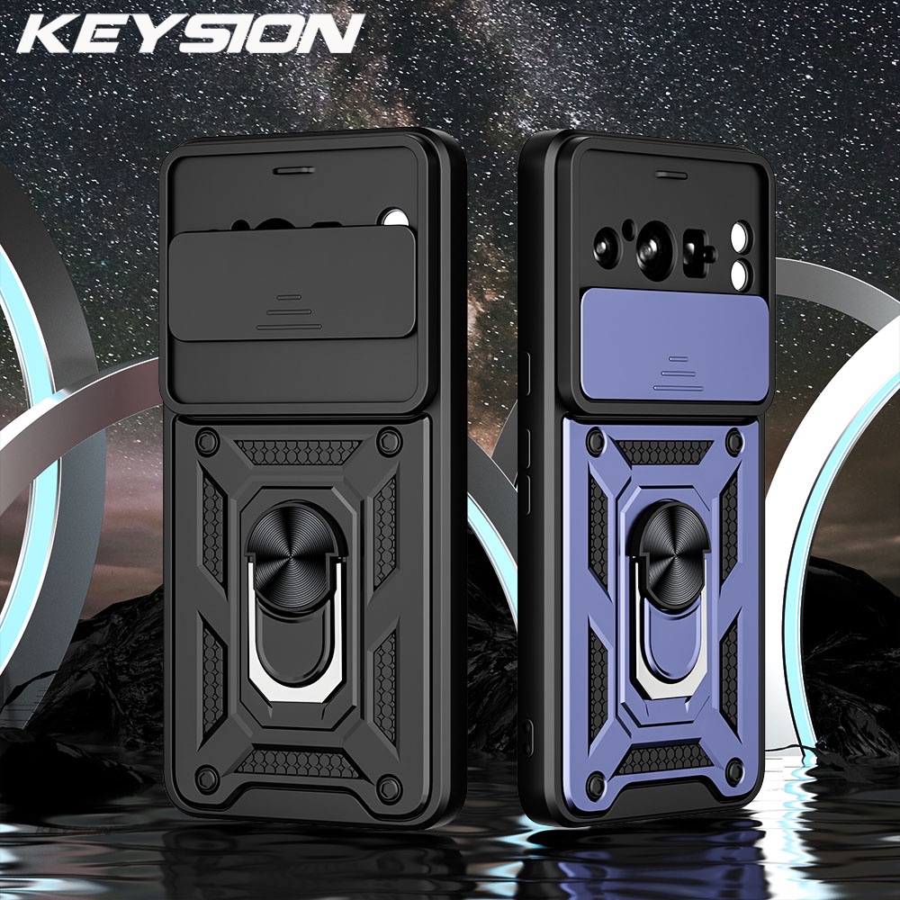 KEYSION Shockproof Armor Case for Google Pixel 8 Pro Slide Camera Lens ...