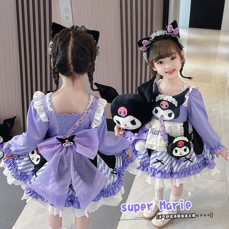 kuromi lorita dress long sleeve Children's cute little girl cartoon ...