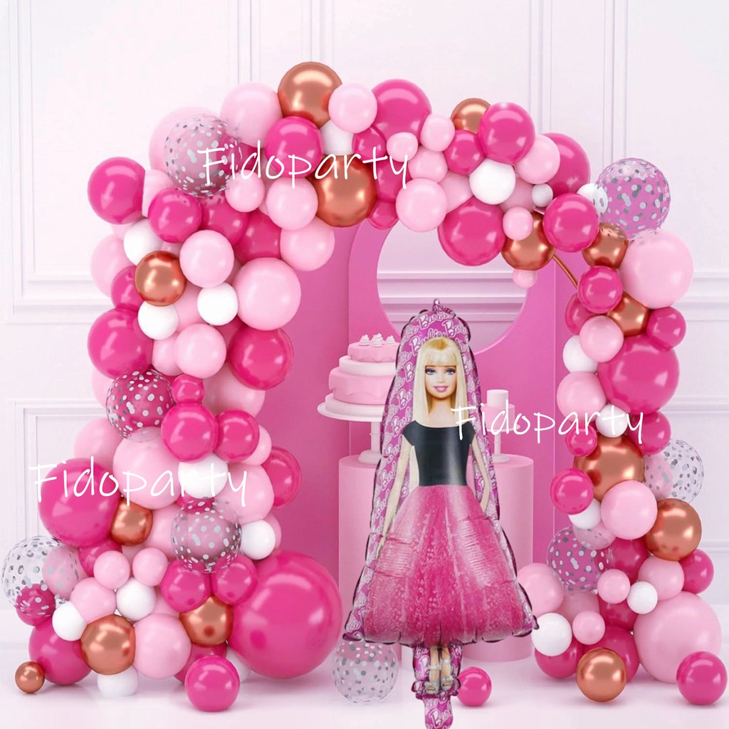 Barbie Balloon Garland Arch Kit 32inch Pink Number Balloon For Girls ...