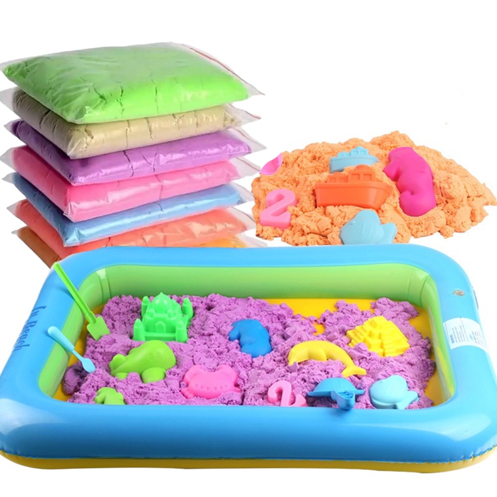Kinetic Motion Sand Playset with Molds Inflatable Safe Non-toxic Space ...
