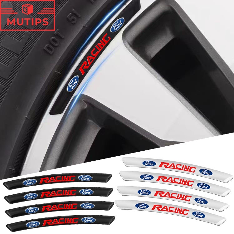 Ford 4pcs/set Car Aluminum Alloy Wheel Hub Sticker Auto Tire Emblem ...