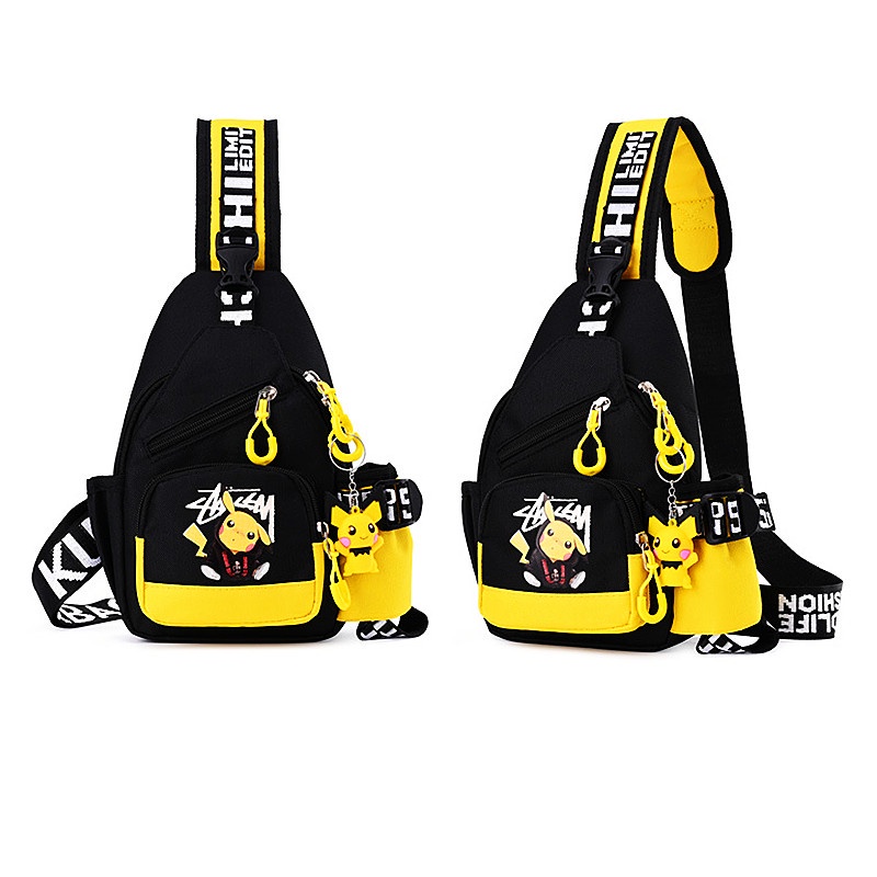 Pokemon Go Shoulder Bag Chest Pack Sports Pikachu Crossbody Handbags ...
