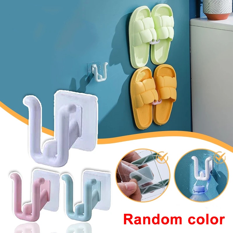 1pcs Bathroom Slipper Hook Wall-Mounted Paste Shoe Storage Rack Slipper ...