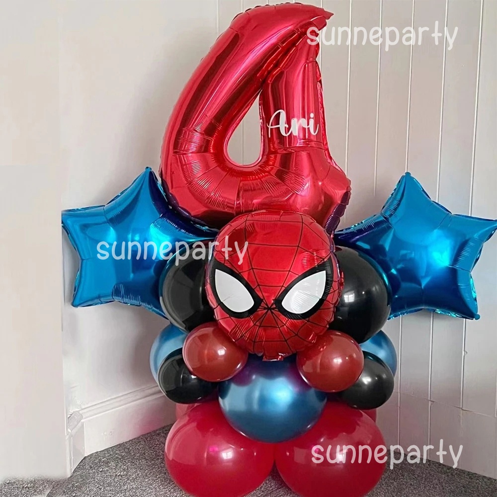 1se TSuperhero Spiderman Balloons 32inch Number Balloons Boys Kids 0 ...