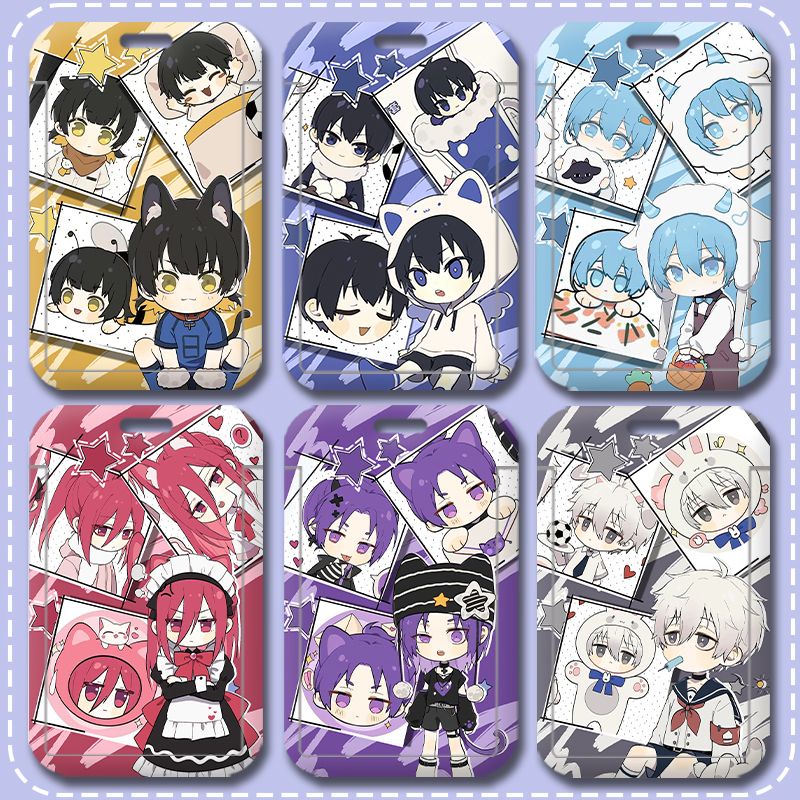 Blue Lock Q Version DIY Student ID Card Holder Personal Card Protector Work ID Card Bank Card ...