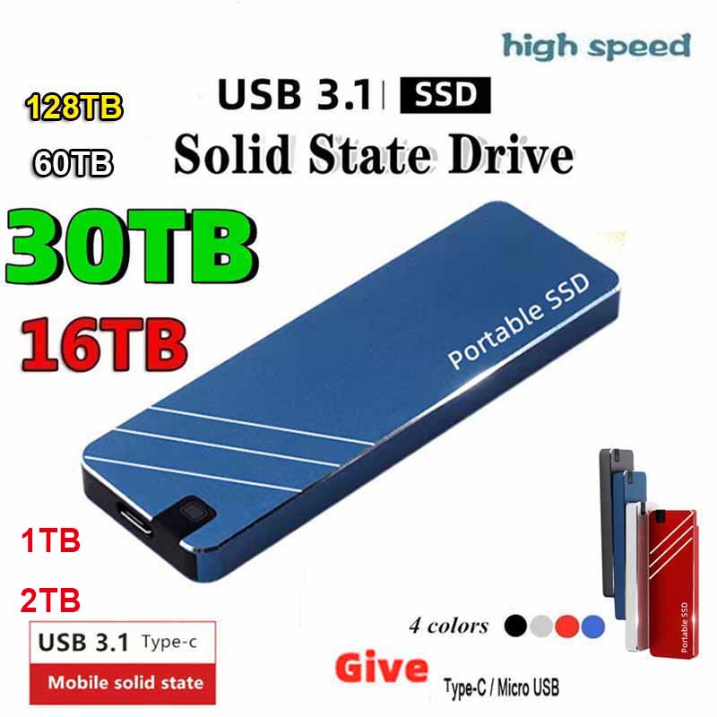 Portable SSD Hard Drive Type-C/USB3.1 External Mobile Solid State Drive ...